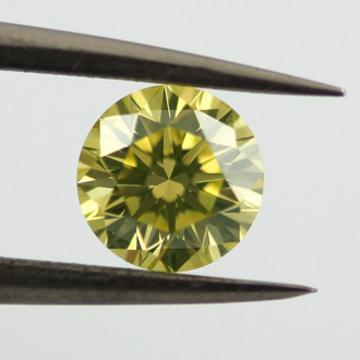 Yellow Diamond - Fancy Intense Green Yellow, 0.52 carat, SI2, ID-203